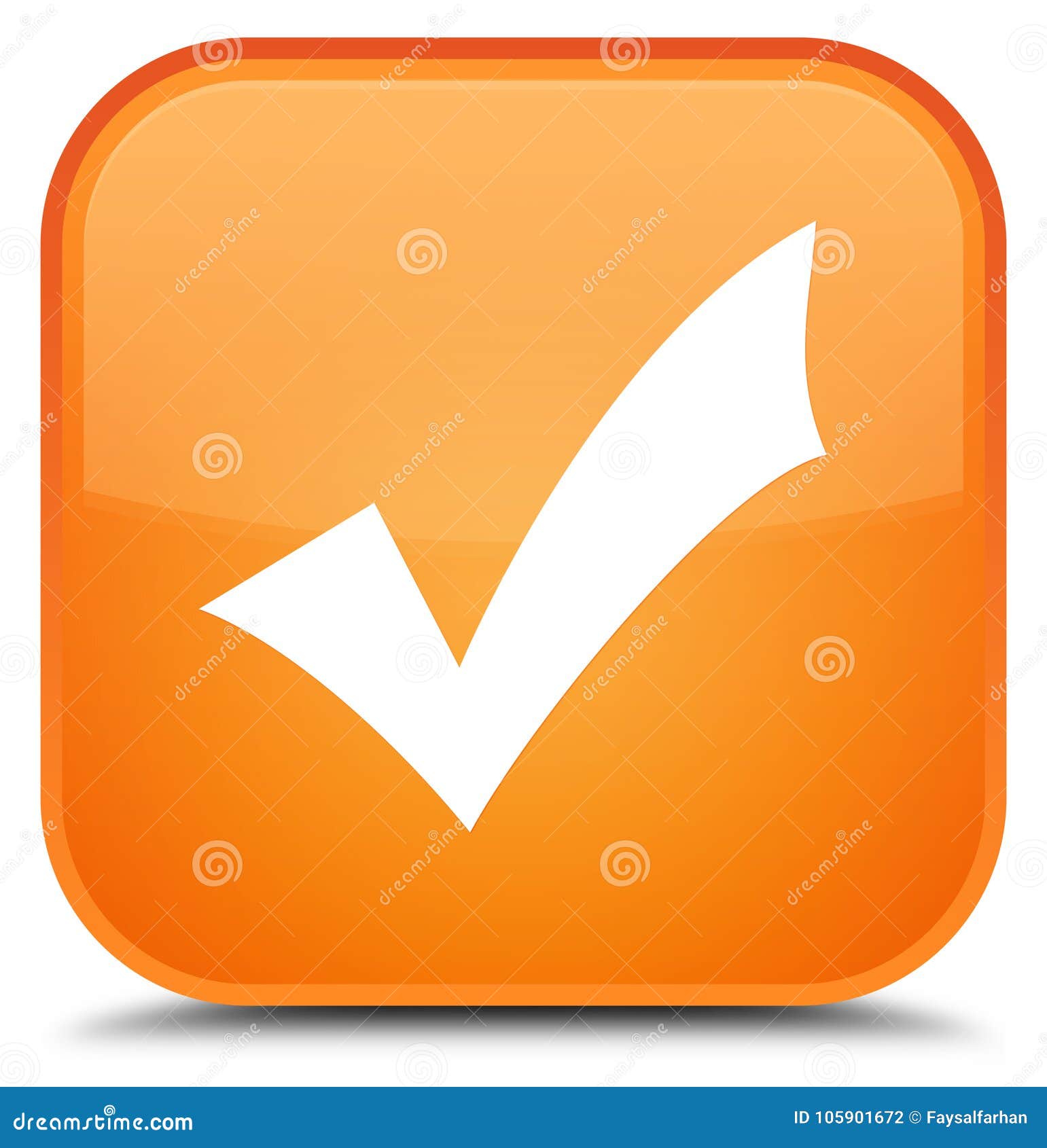 Validation Icon Special Orange Square Button Stock Illustration ...