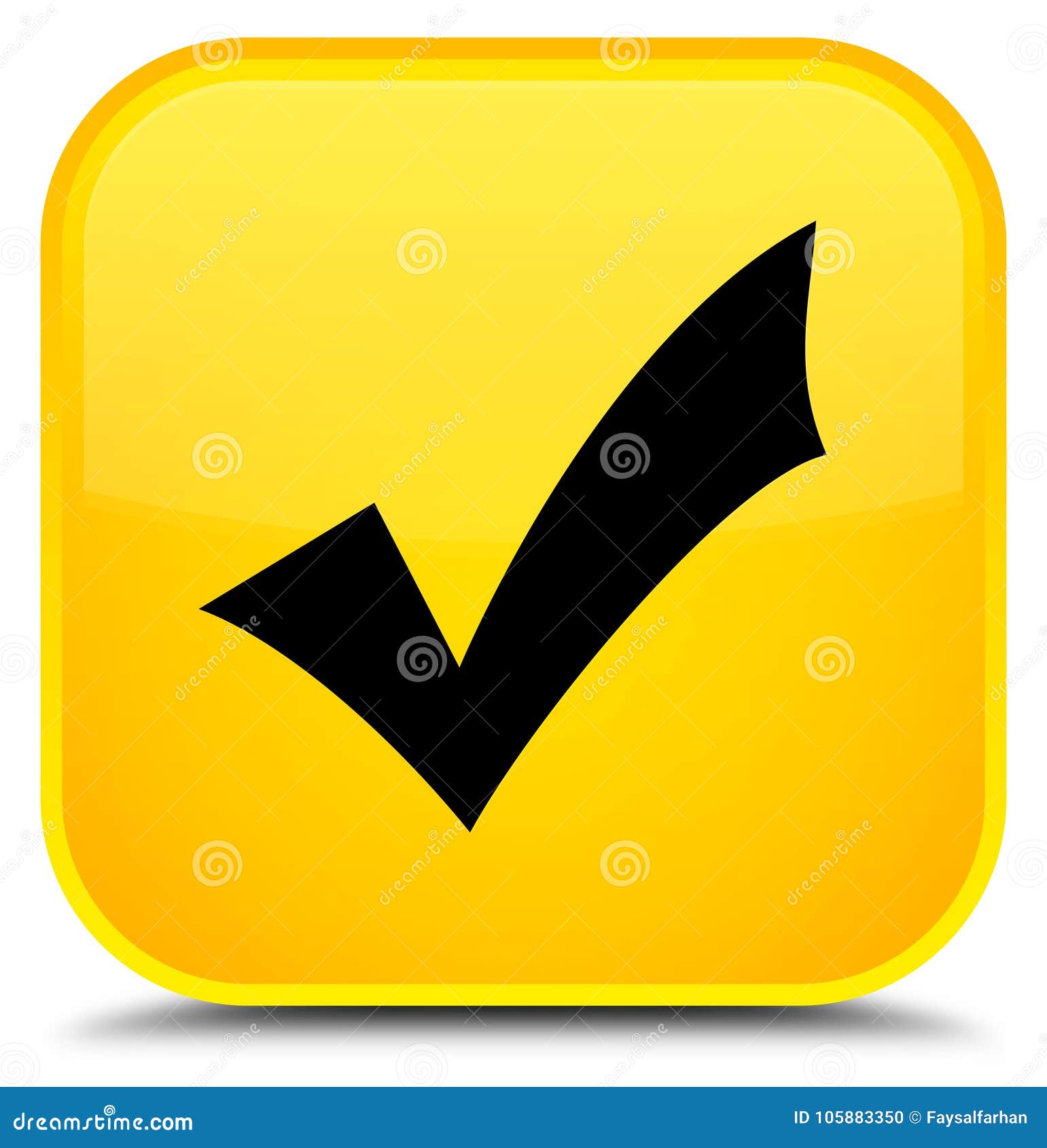 Validation Icon Special Yellow Square Button Stock Illustration ...