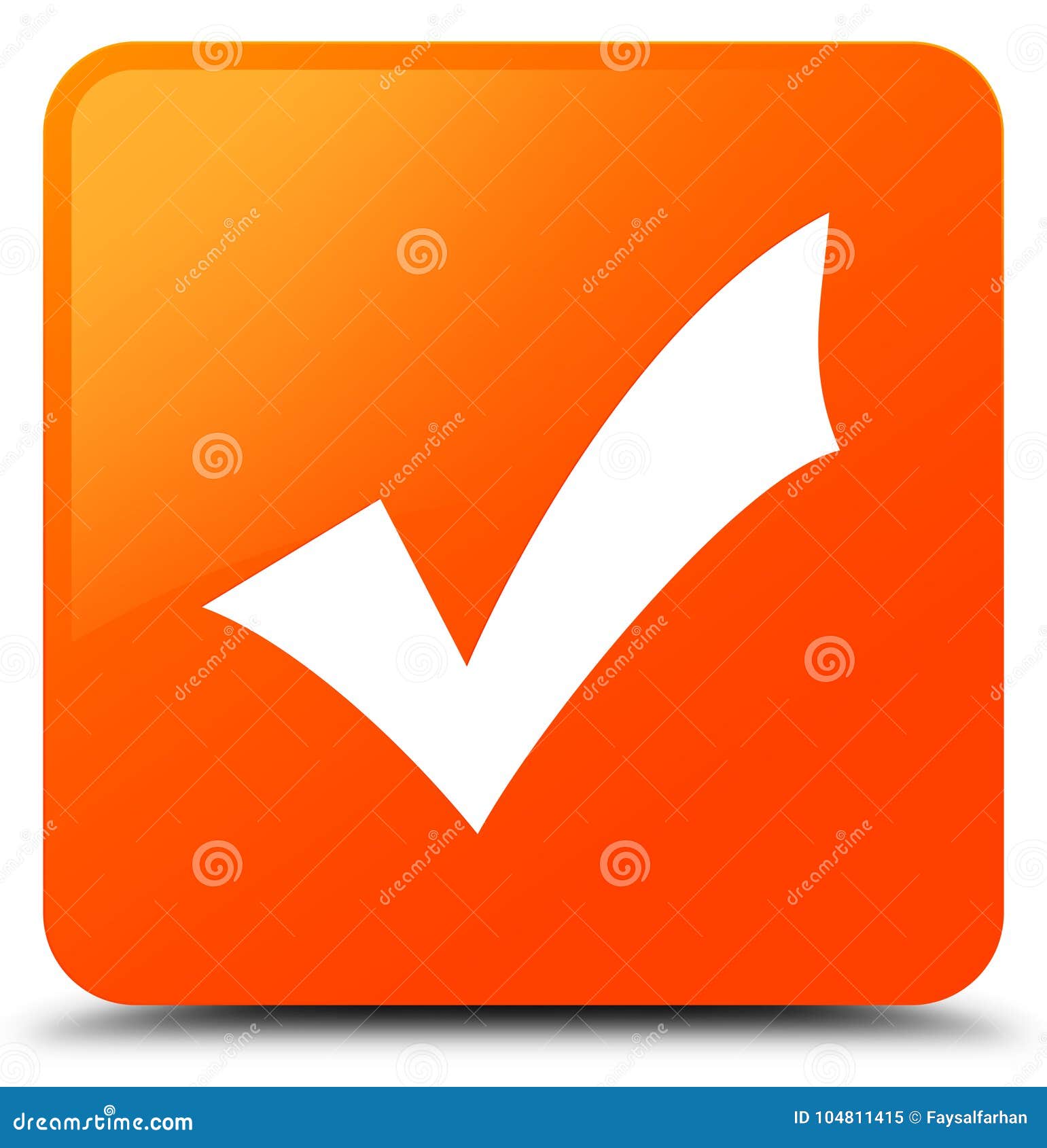 Validation Icon Orange Square Button Stock Illustration - Illustration ...