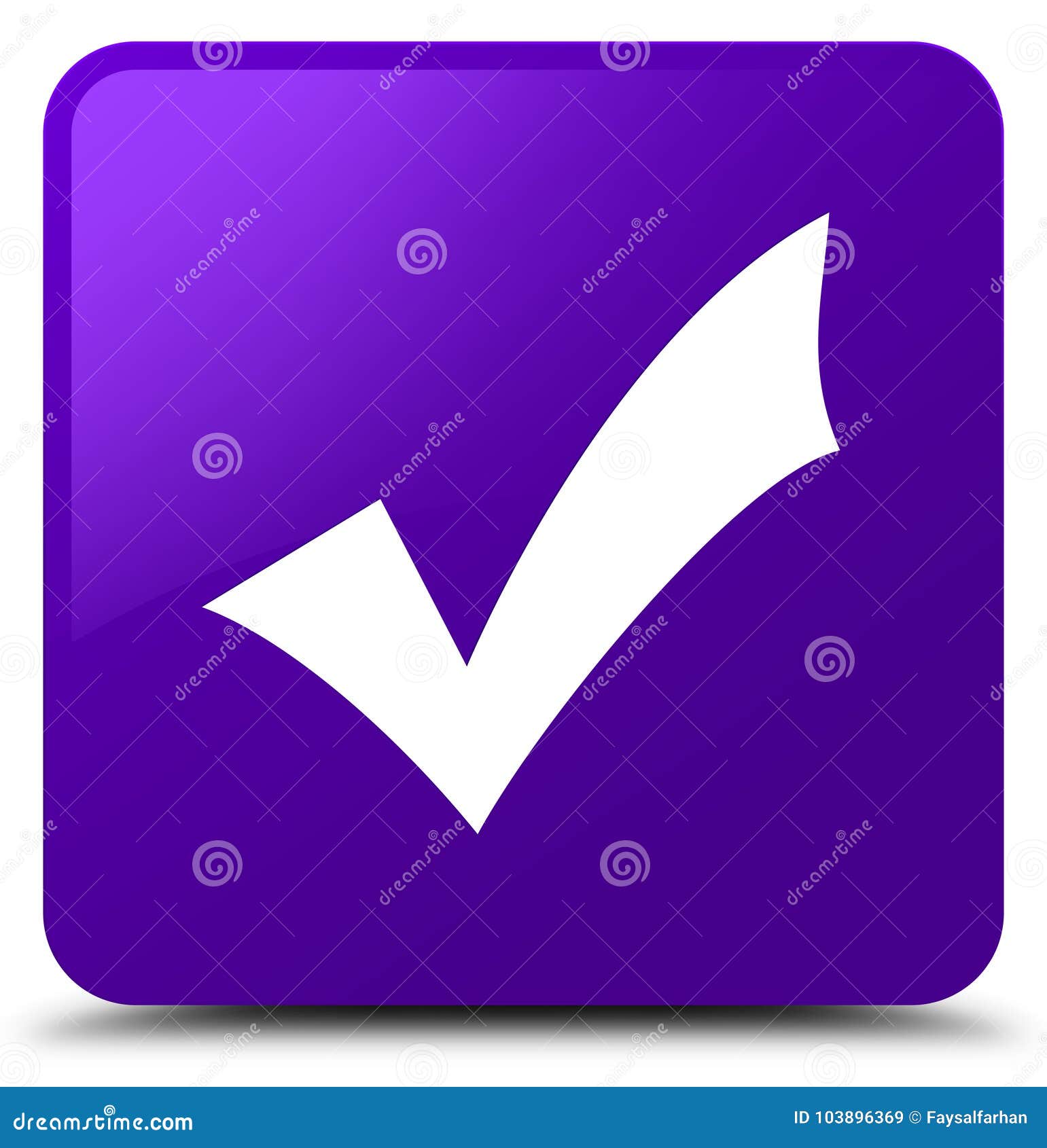 Validation Icon Purple Square Button Stock Illustration - Illustration ...