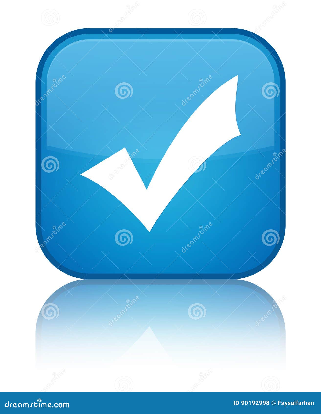 Validation Icon Special Cyan Blue Square Button Stock Illustration ...