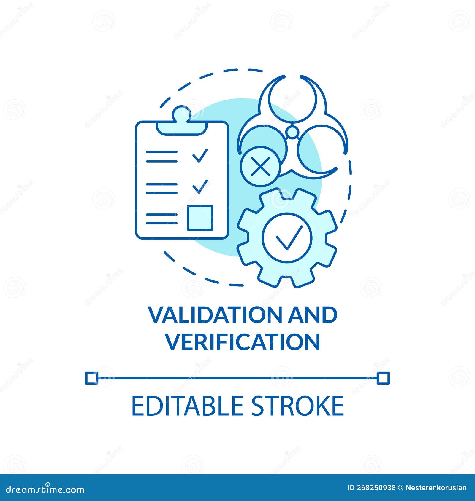 Validation and Verification Turquoise Concept Icon Stock Vector ...