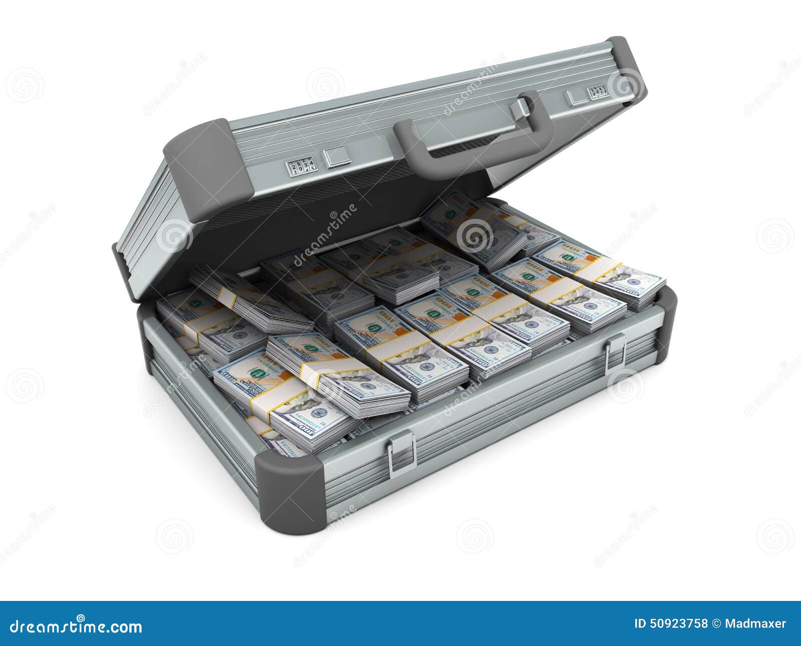 Valigia in pieno di soldi illustrazione di stock. Illustrazione di ...