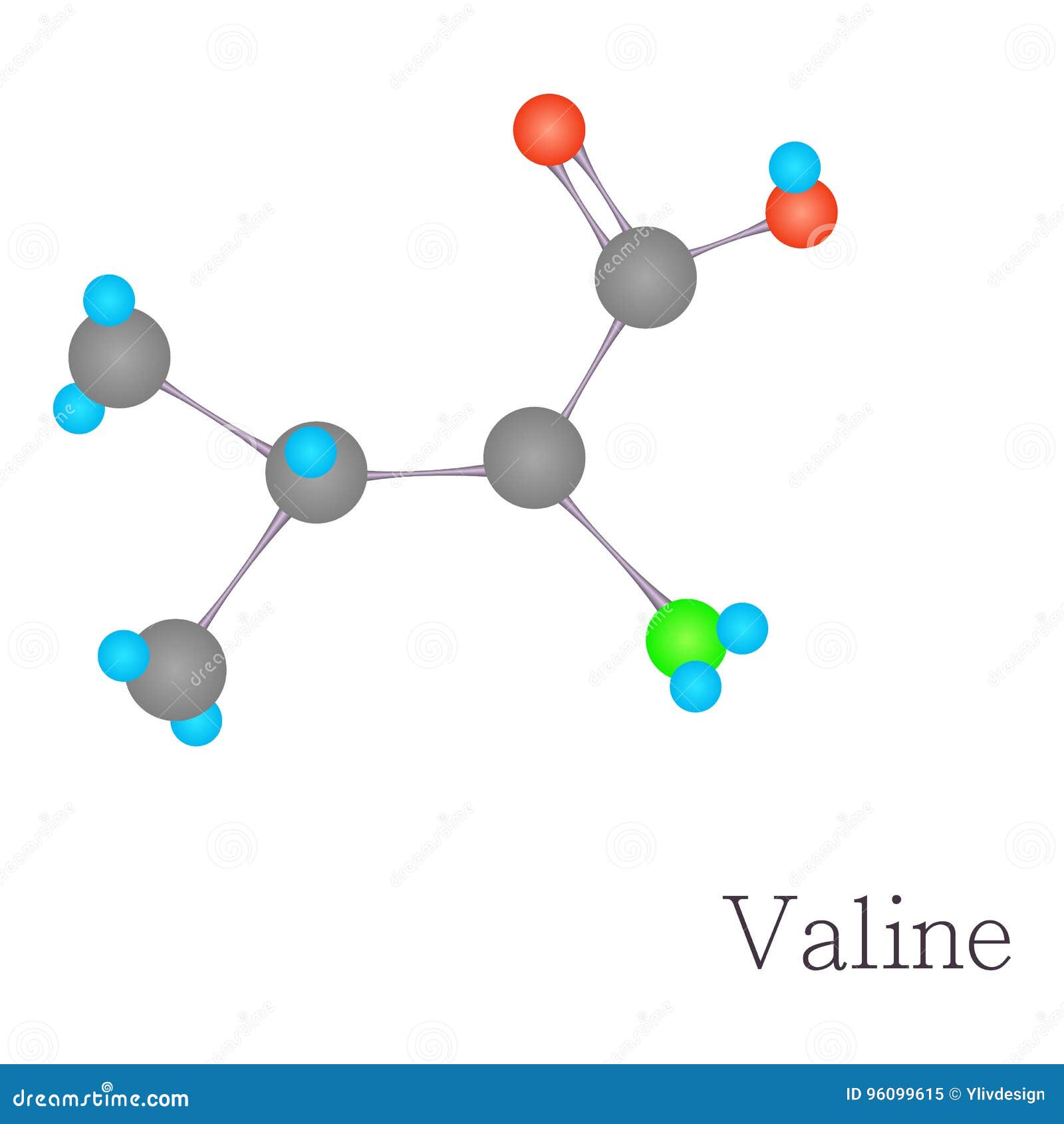 Molecule Of Valine Val An Amino Acid Used In The Biosynthesis Of Proteins Royalty Free