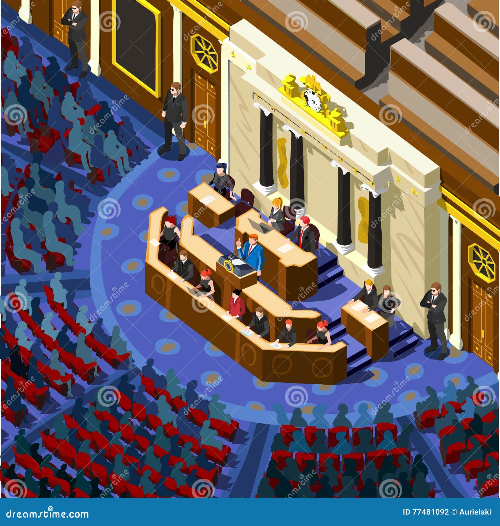 ValInfographic Parlament Hall Vector Isometric People Vektor ...