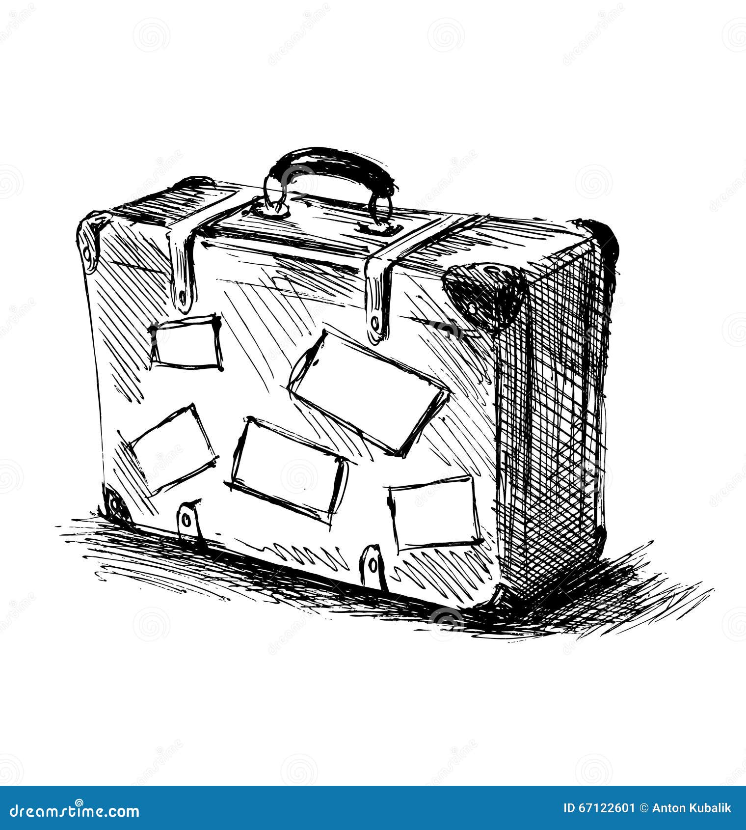 Valise De Voyage De Croquis De Main Illustration de Vecteur ...