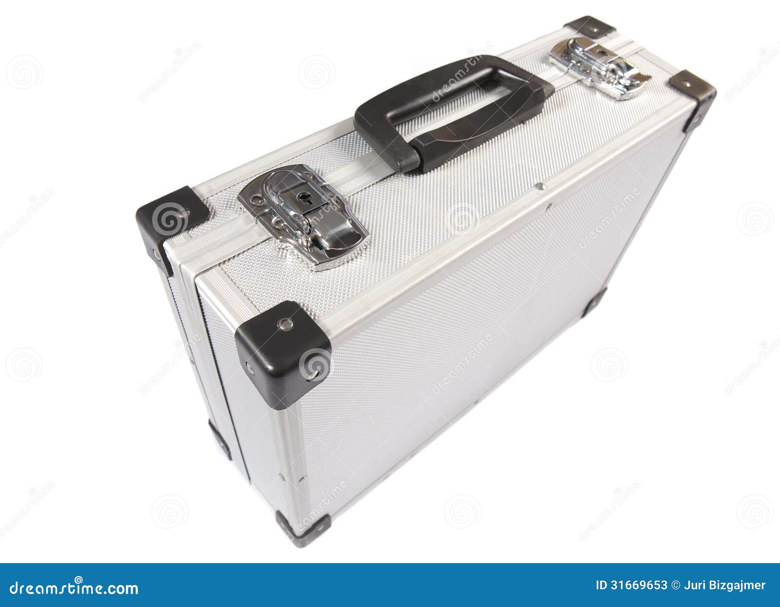 Valise en aluminium image stock. Image du bagages, gris - 31669653