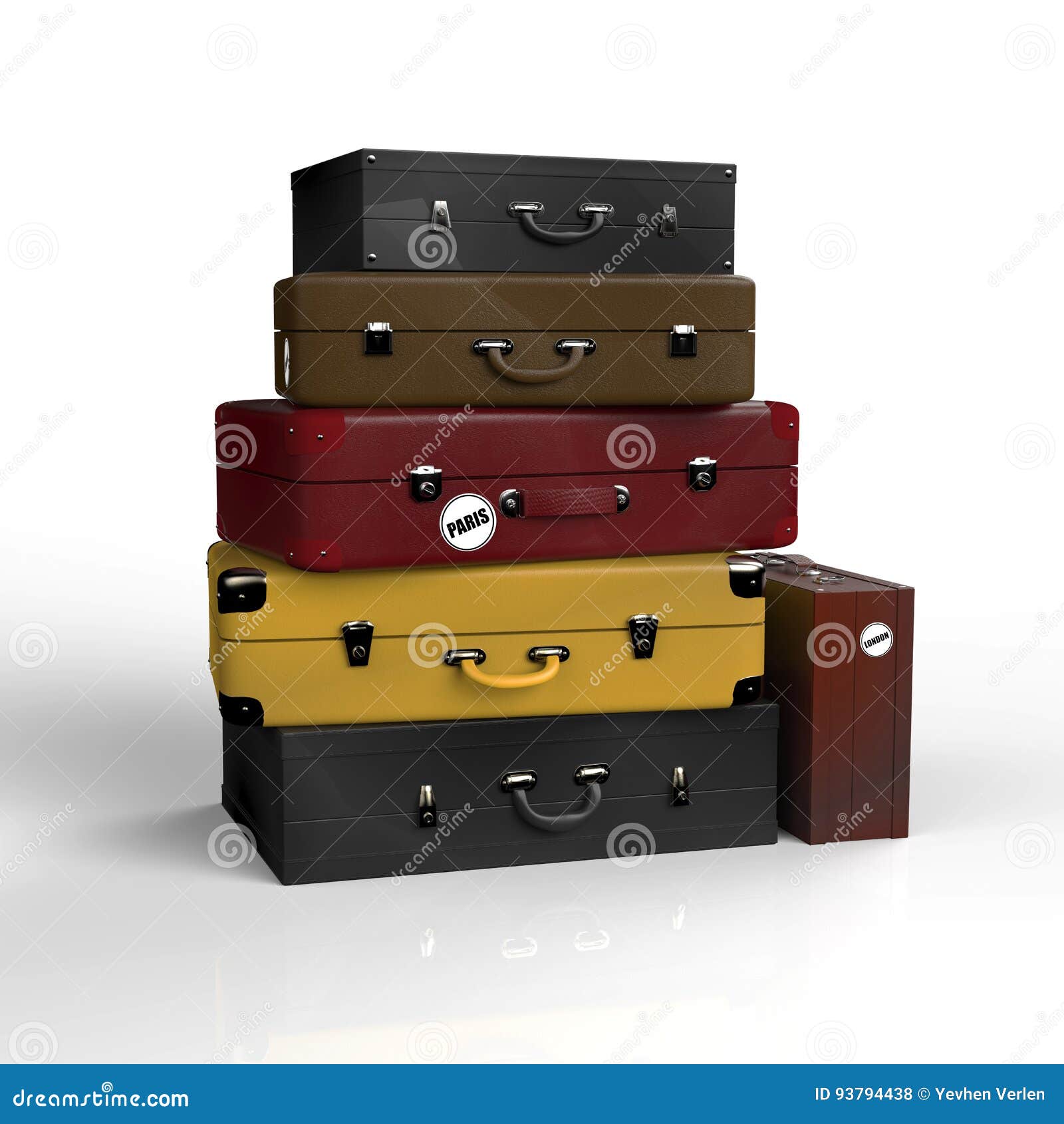 Valises Modernes Sur Le Fond Blanc Illustration Stock - Illustration du ...