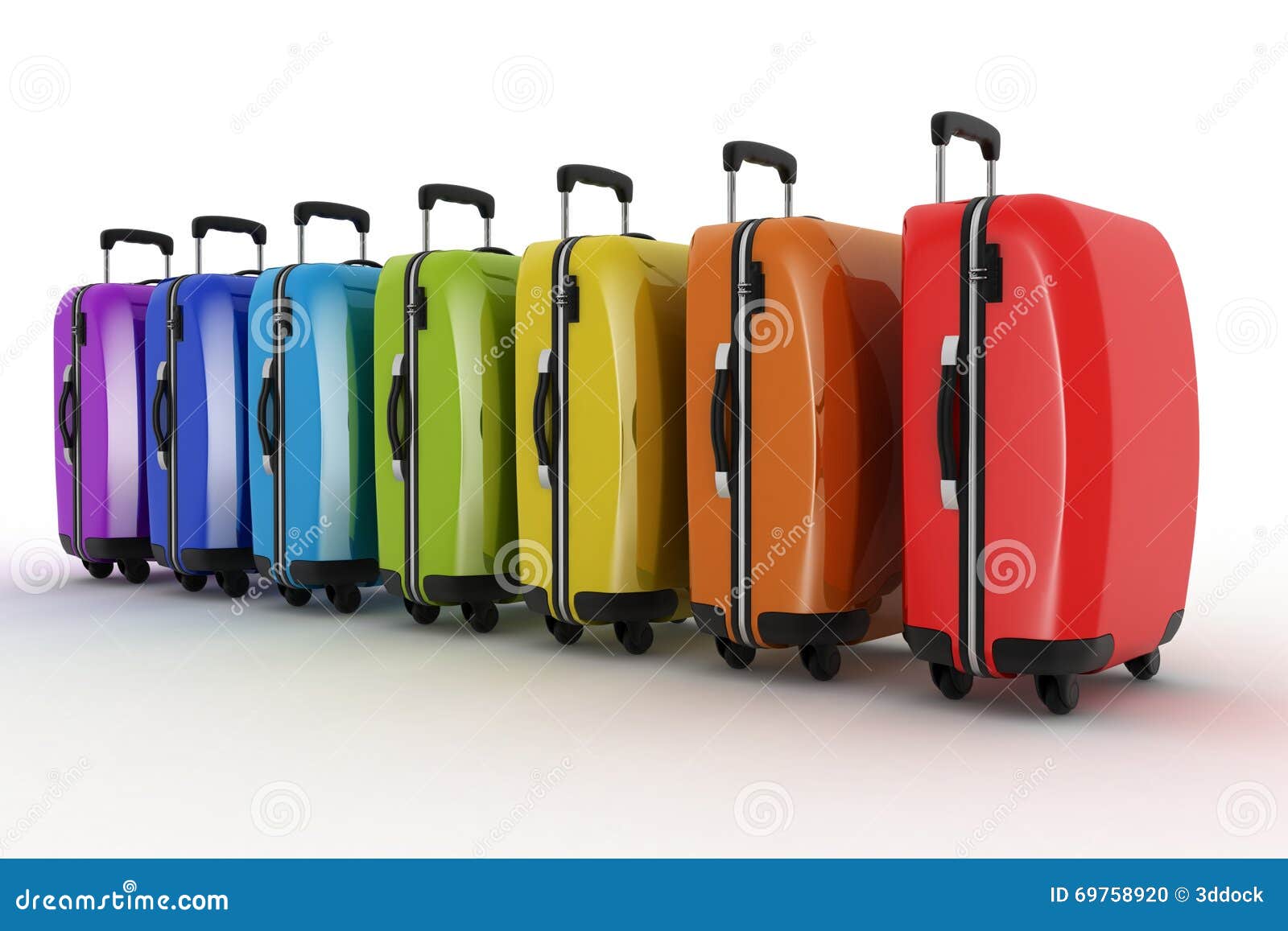 Valises Pour La Course Illustration 3D Illustration Stock ...