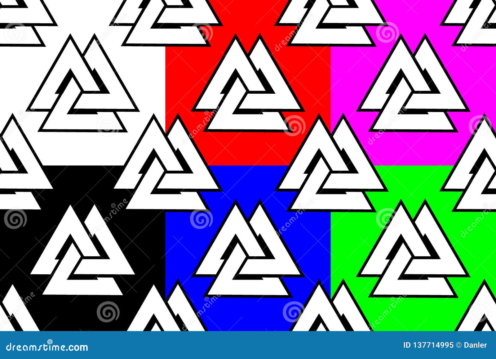 Valknut seamless pattern stock vector. Illustration of amulet - 137714995