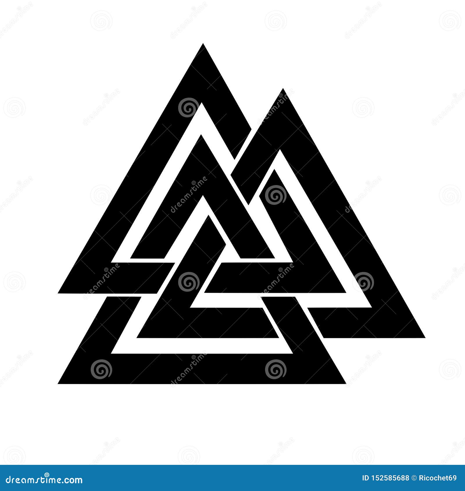 Valknut Symbol. Interlocked Triangles Old Background Vector ...