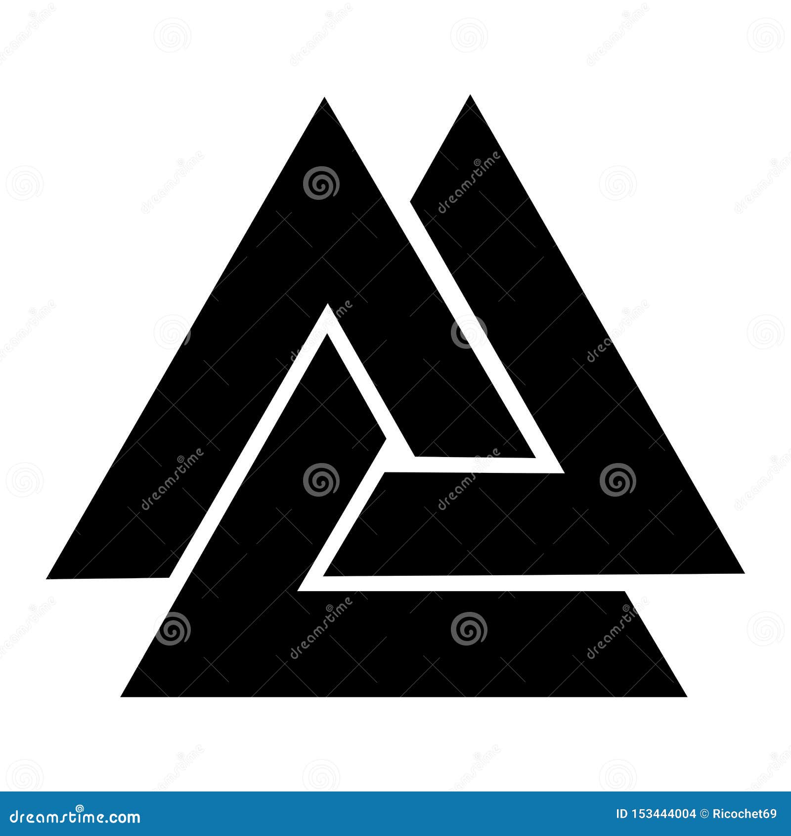 Valknut symbol icon stock illustration. Illustration of interlocked ...