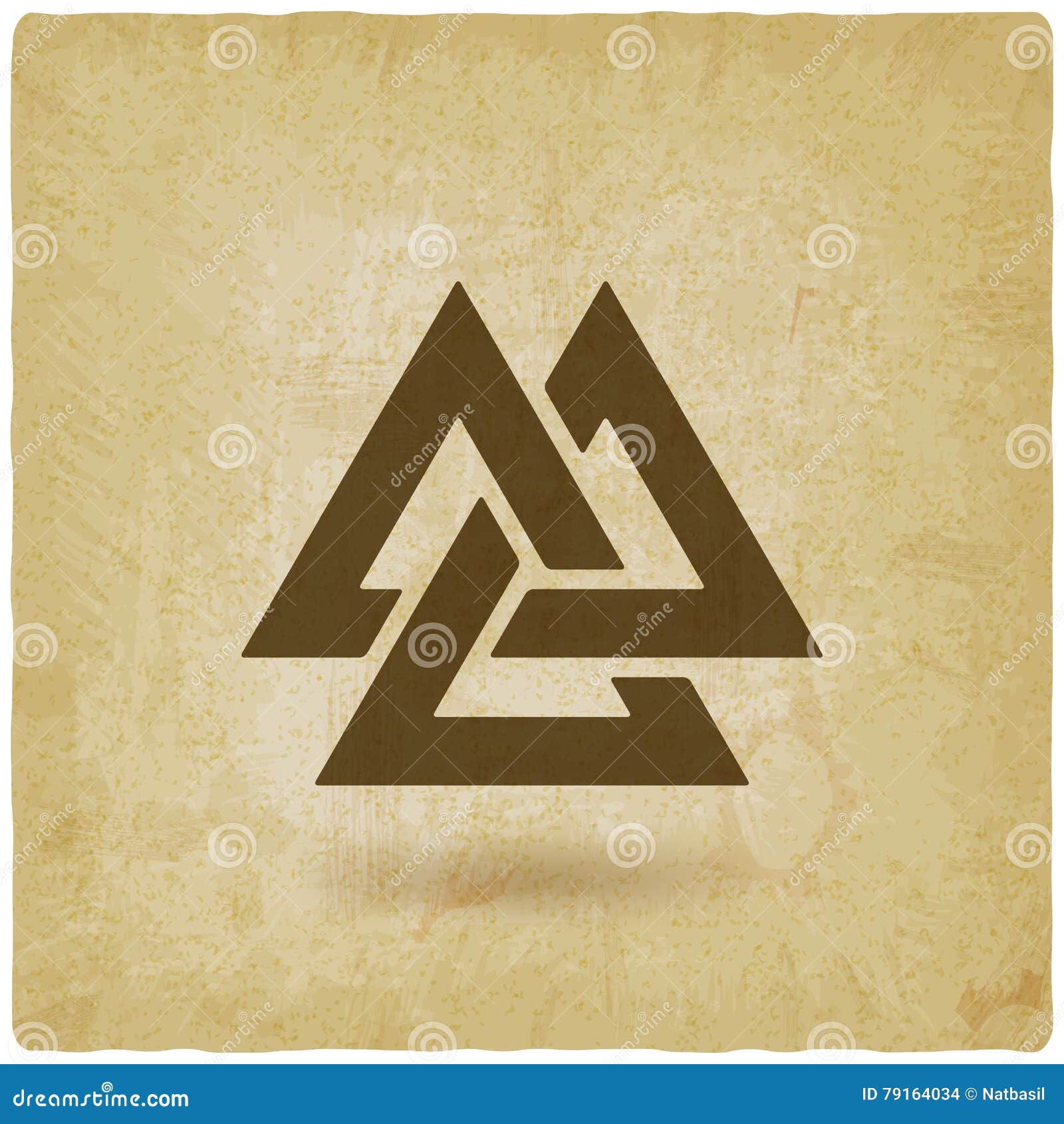 Valknut Symbol. Interlocked Triangles Old Background Vector ...