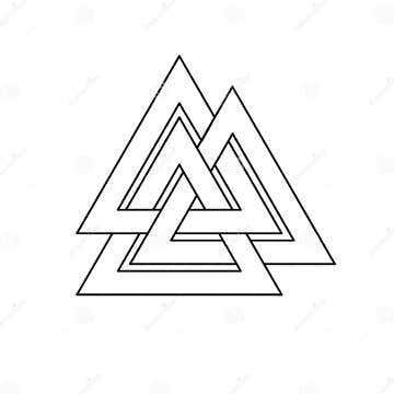 Valknut Symbol. Three Interlaced Triangles. Stock Vector - Illustration ...
