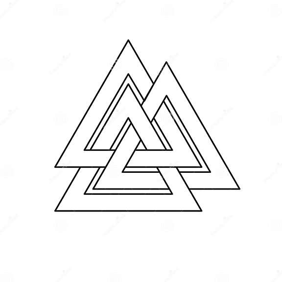 Valknut Symbol. Three Interlaced Triangles. Stock Vector - Illustration ...