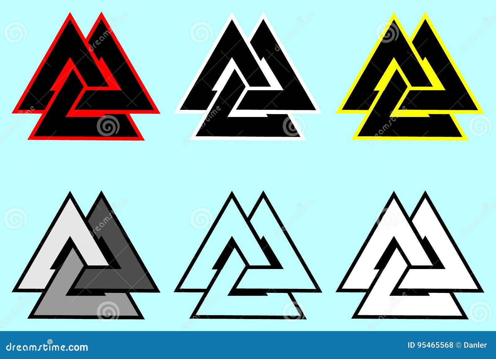 Valknut Symbol Triangle Logo, Viking Age Symbol, Celtic Knot Icon ...