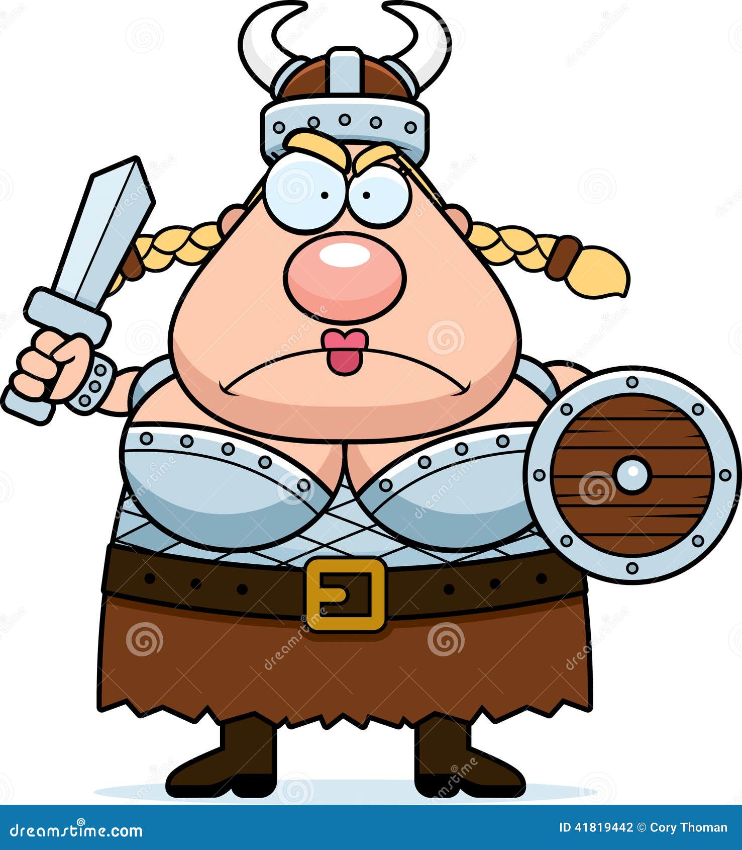 Valkyrie Angry stock vector. Illustration of vector, cartoon - 41819442
