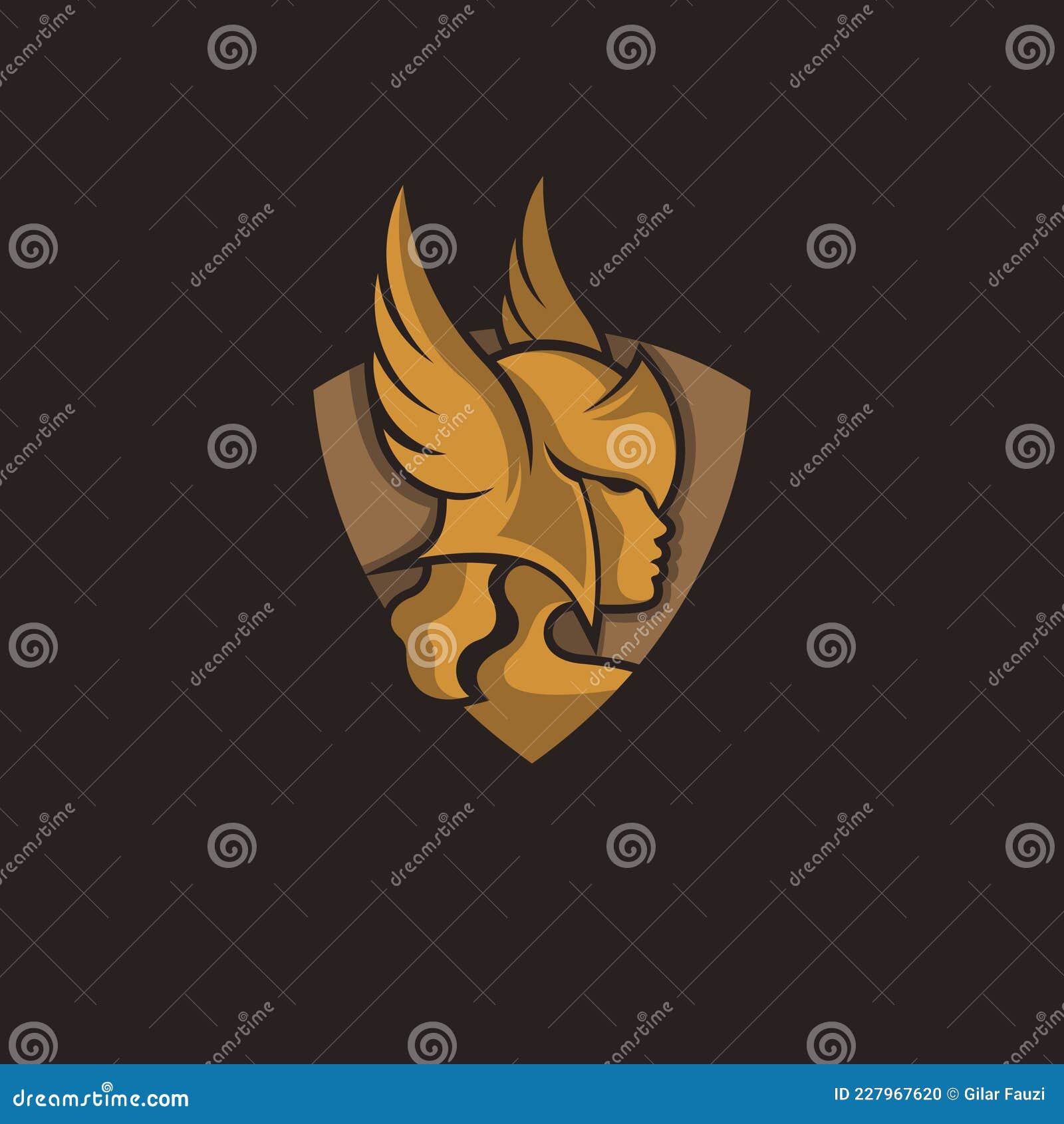 Valkyrie logo stock vector. Illustration of wings, scandinavian - 227967620