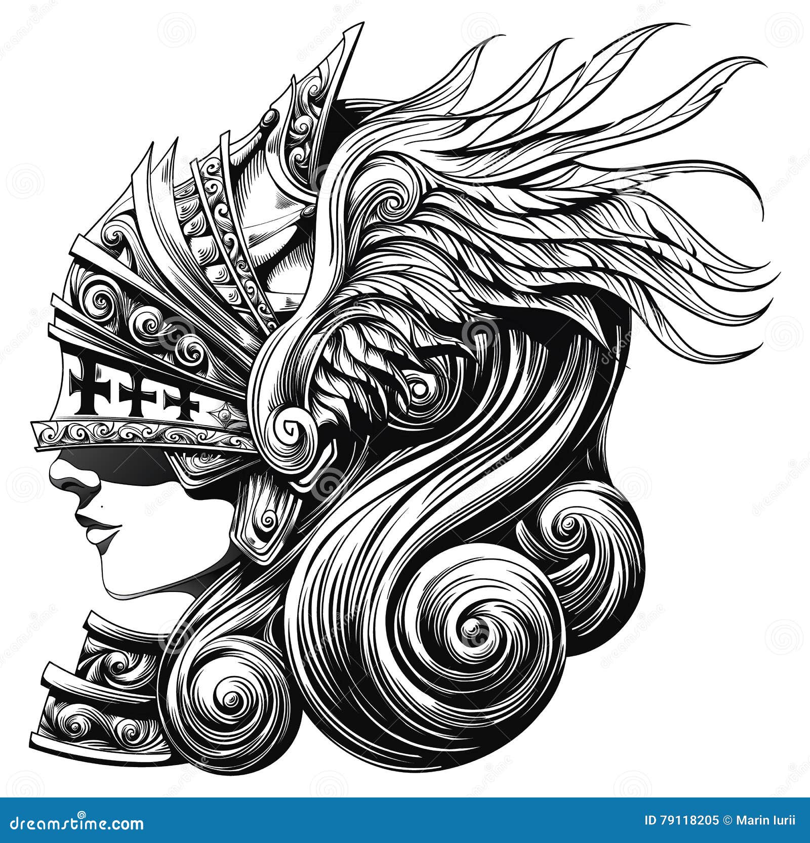 Valkyrie in the Shell stock illustration. Illustration of ancient ...