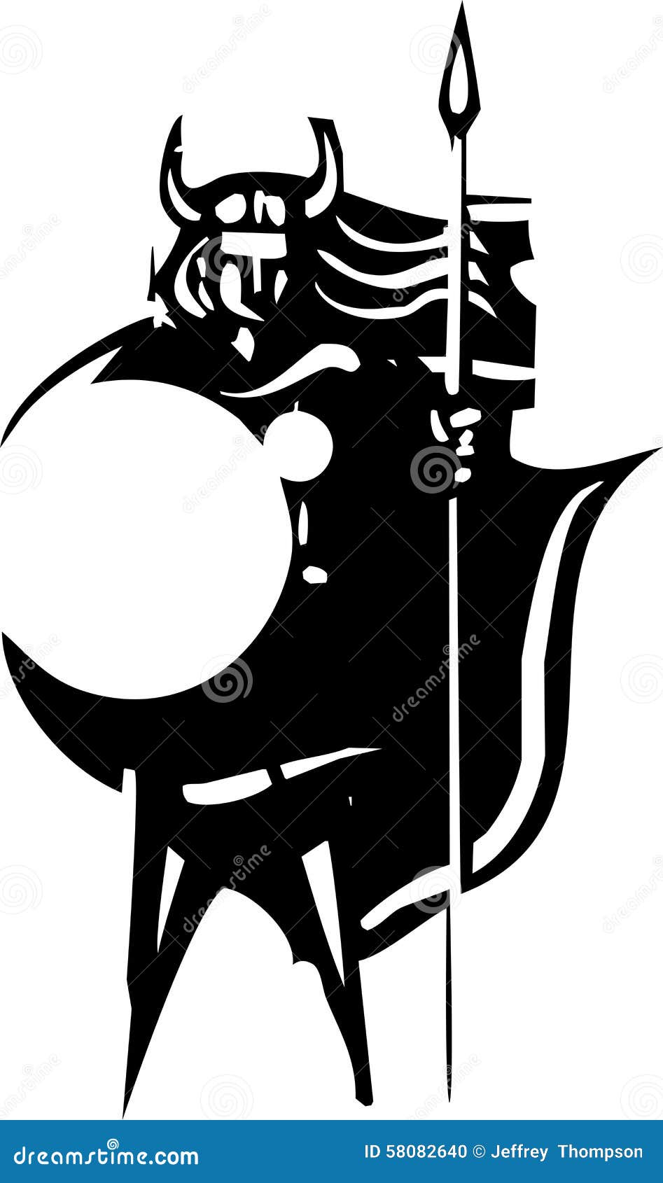 Valkyrie And Shield Logo Vector Illustration | CartoonDealer.com #231944064