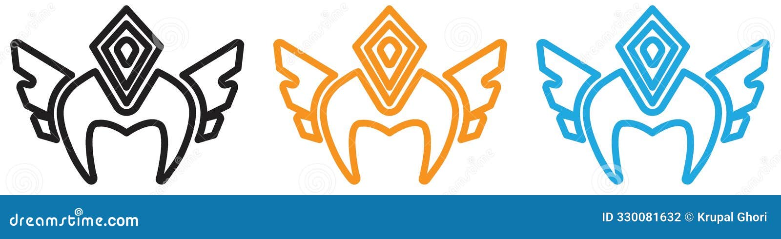 Valkyrie Vector Logo Set Collection for Web App Ui Stock Illustration ...