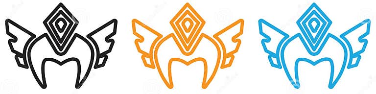 Valkyrie Vector Logo Set Collection for Web App Ui Stock Illustration ...