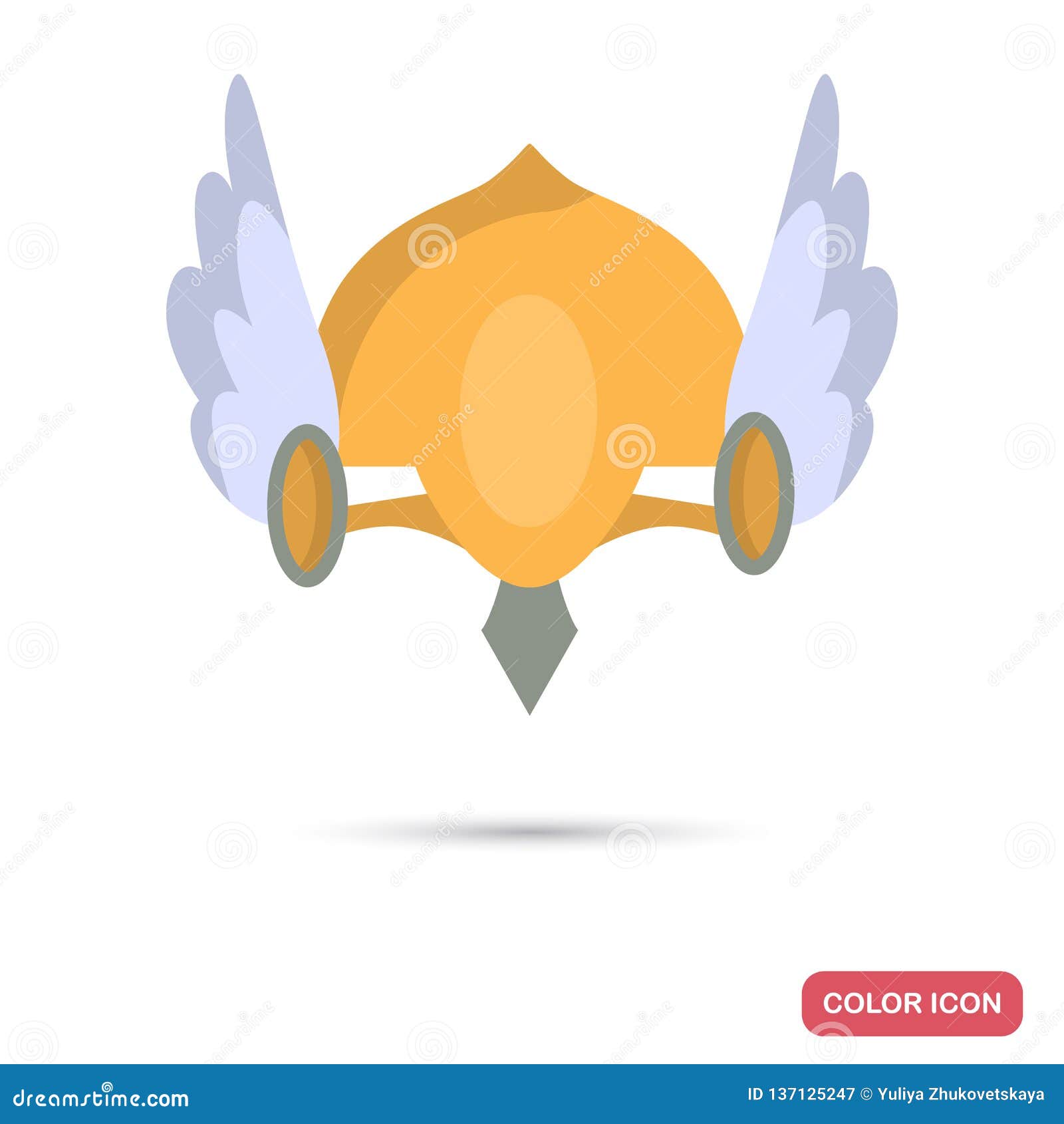 Valkyrie Wing Helmet Color Flat Icon for Web and Mobile Design Stock ...