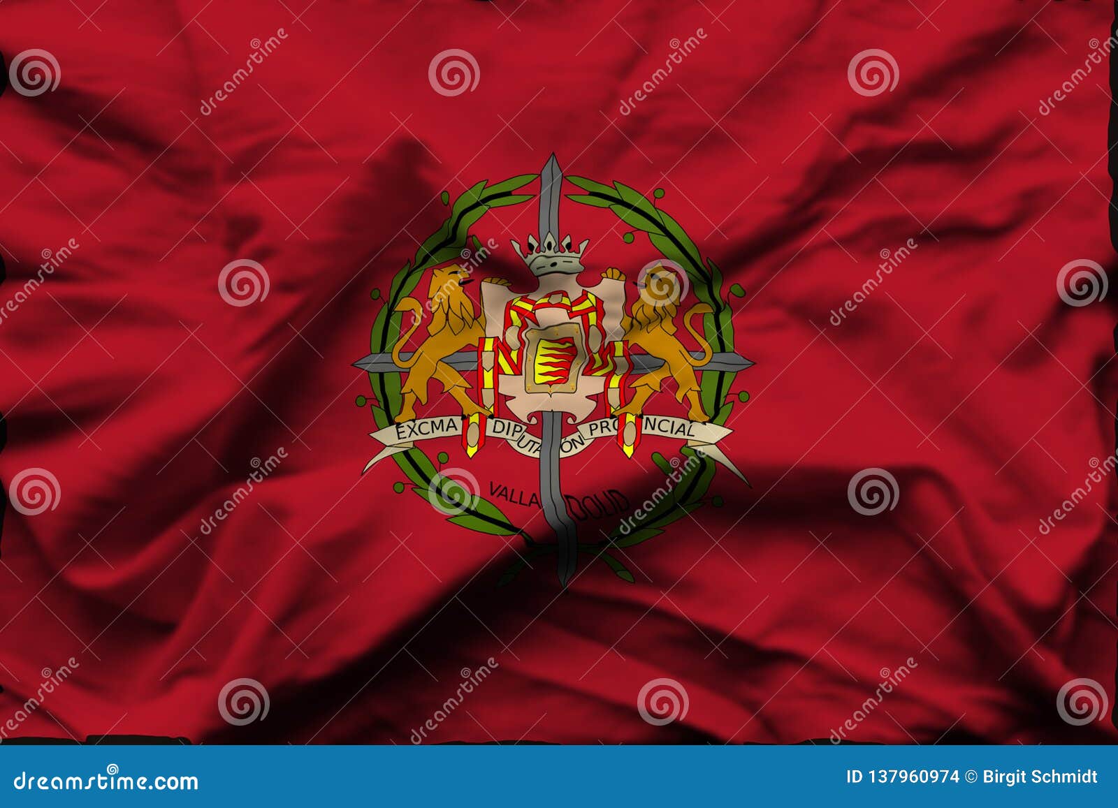 Valladolid Realistic Flag Illustration. Stock Illustration ...
