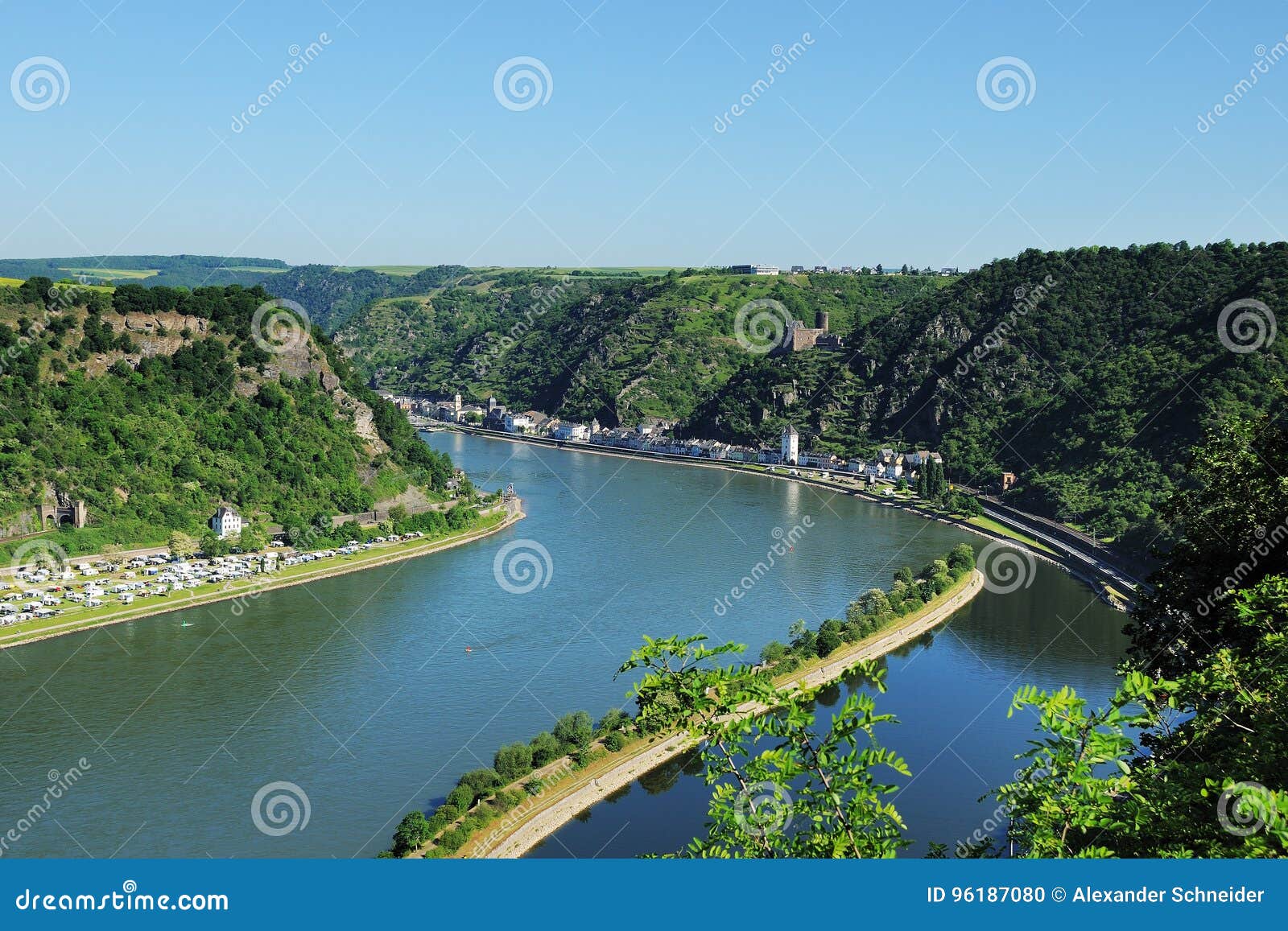 Valle Medio De Rhin En El Loreley Foto de archivo - Imagen de roca ...