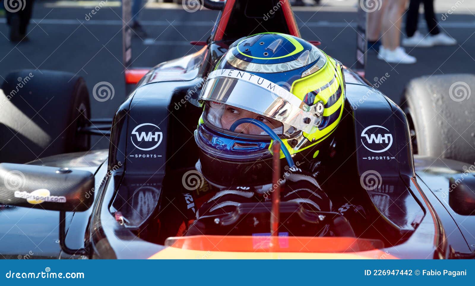 Racing Car Driver Close Up Inside the Cockpit with Helmet Editorial ...