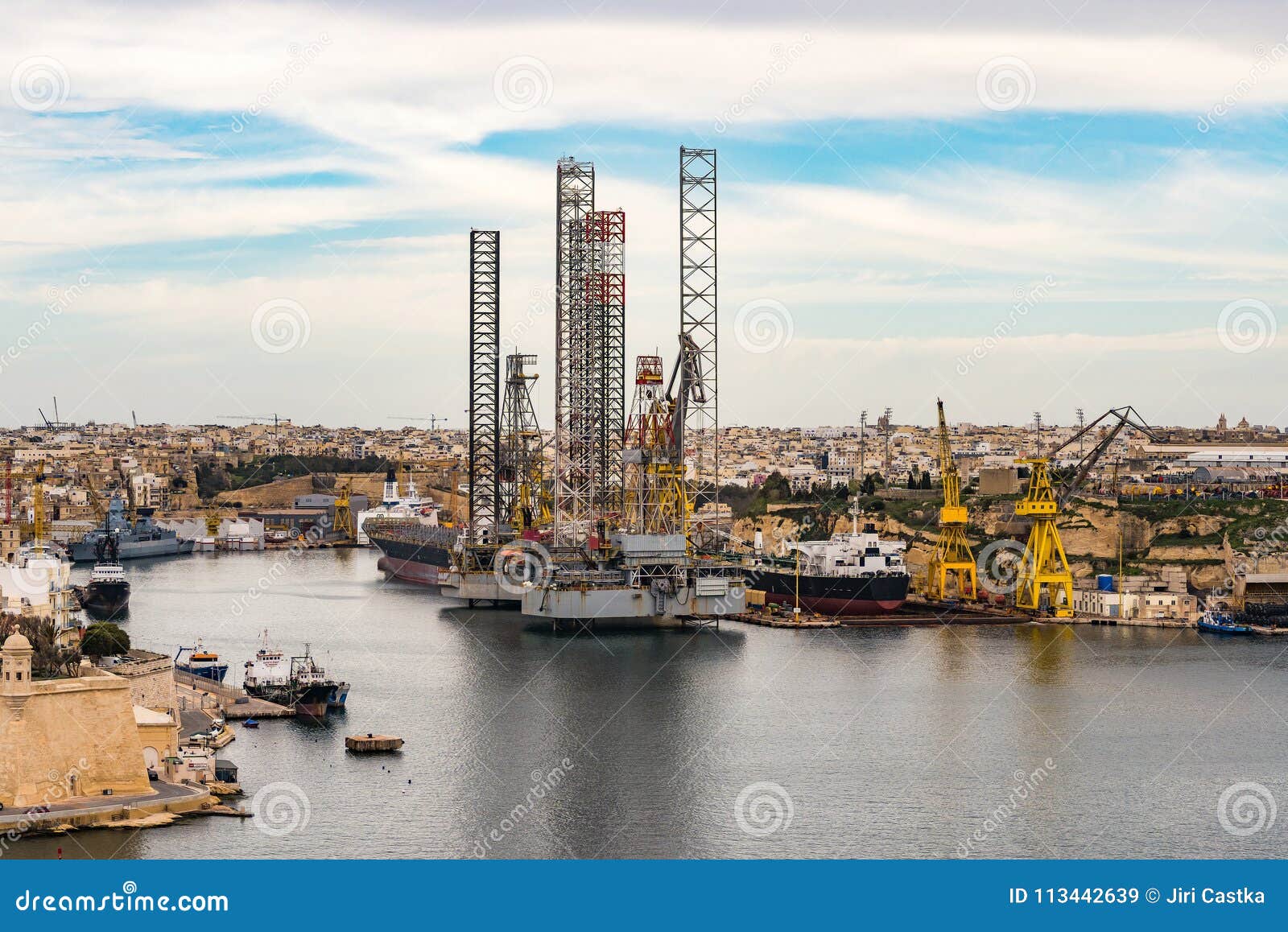Valleta shipyard in Malta editorial stock image. Image of industry ...