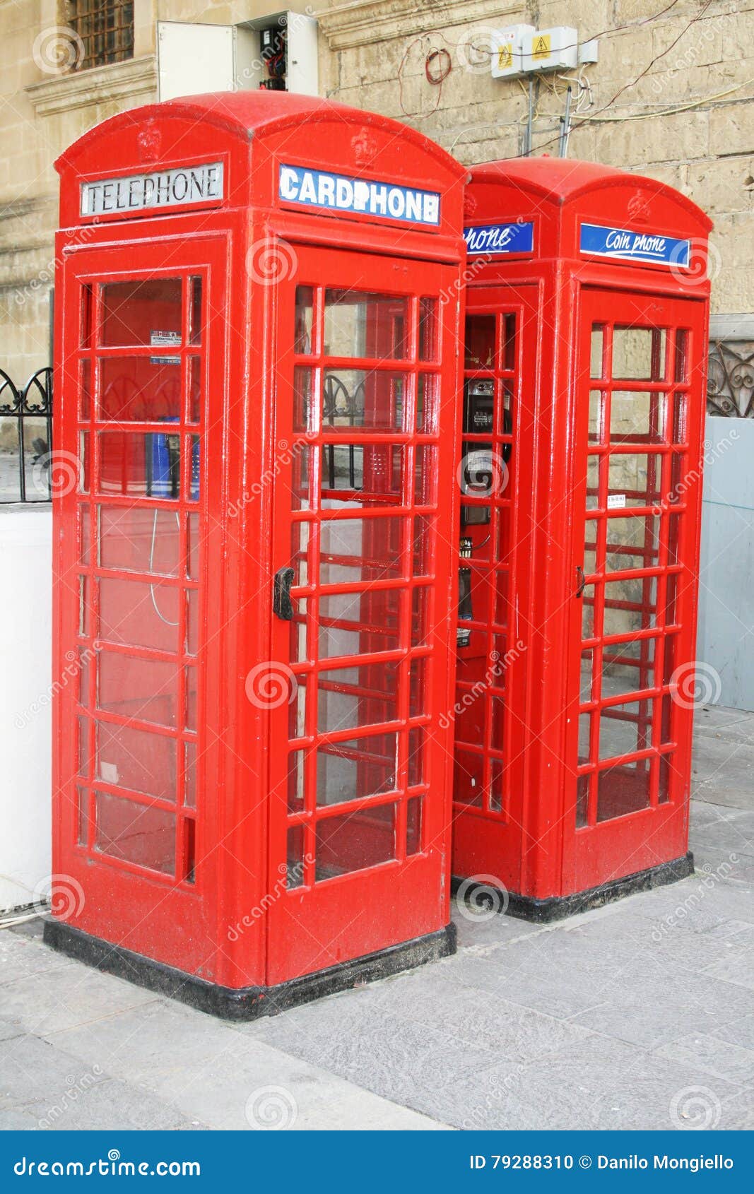 Valletta call boxes editorial image. Image of britain - 79288310