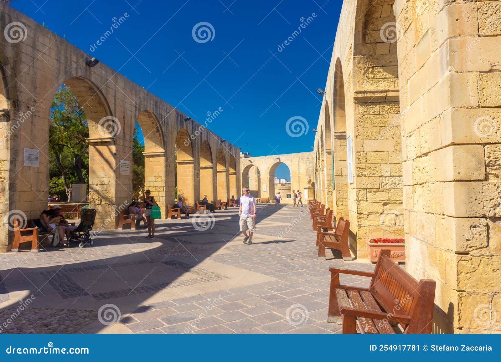 Valletta, Malta, 22 May 2022: View of the Upper Barrakka Gardens ...