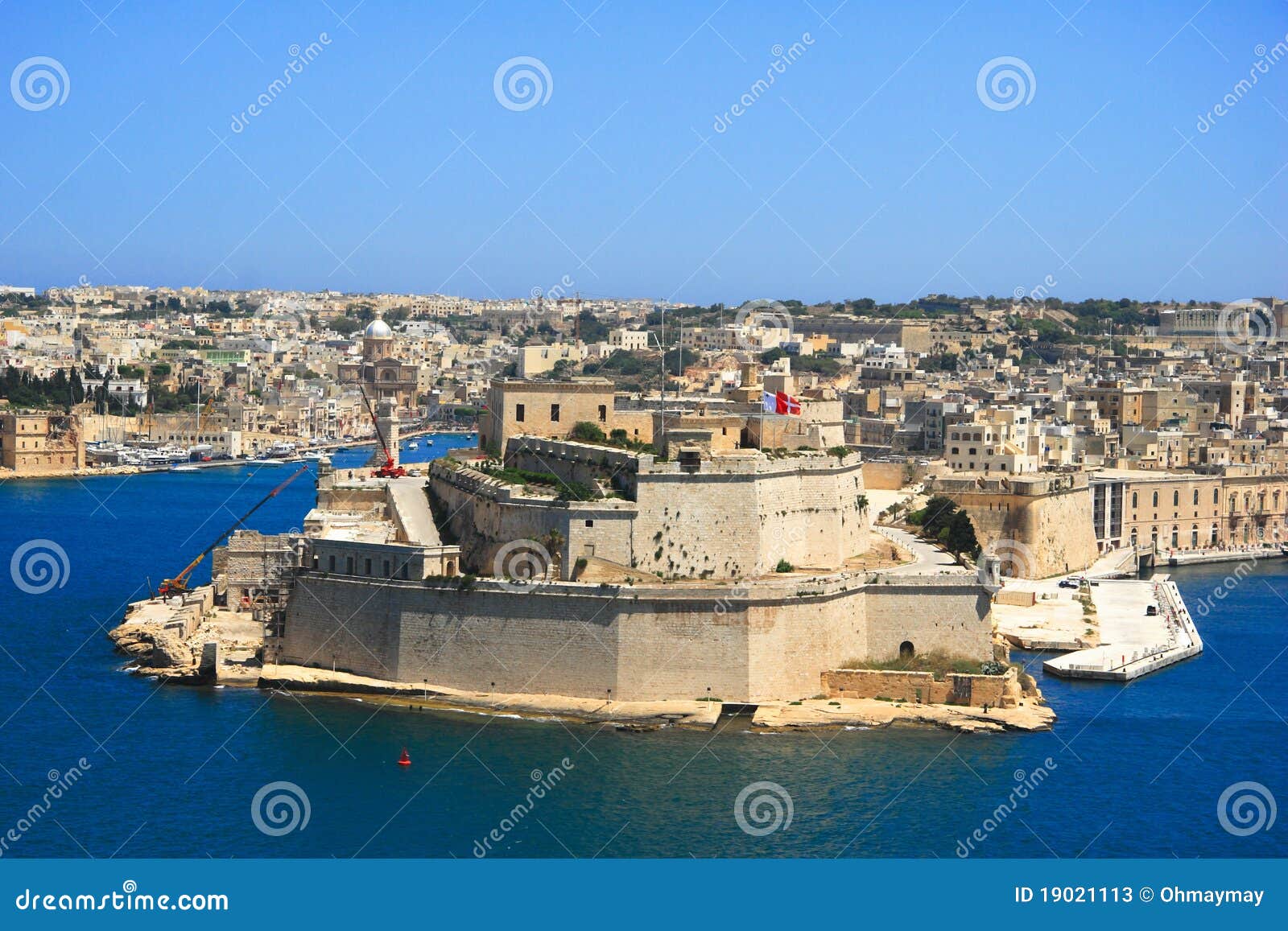 Valletta Old Town Coastline, Malta Stock Image - Image of world, town ...