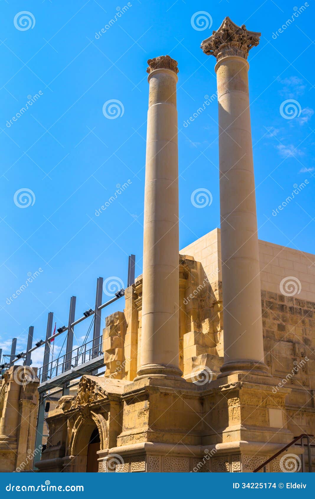 Valletta Opera House Ruins stock photo. Image of tourism - 34225174