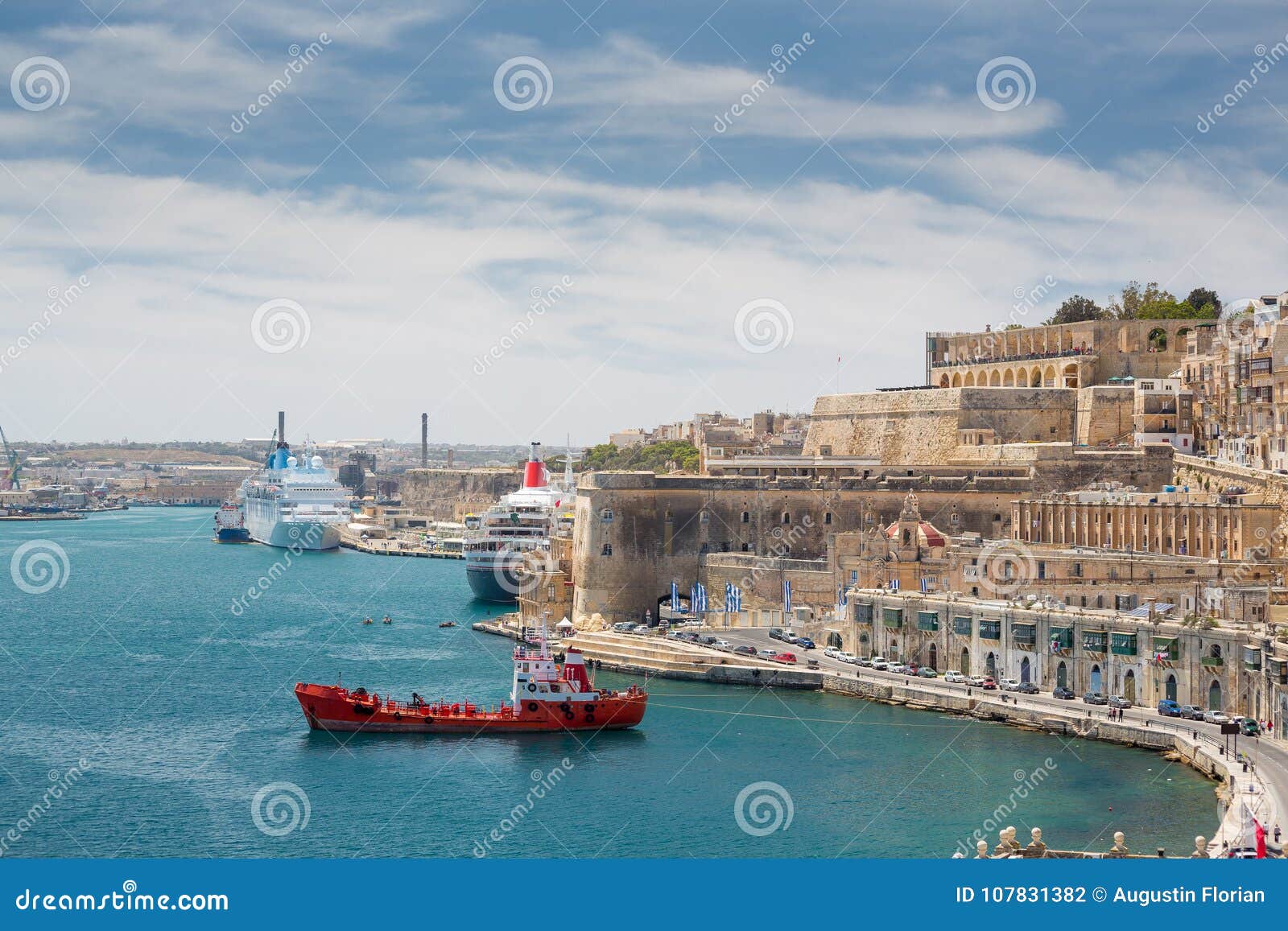 Valletta port, Malta stock photo. Image of bright, beautiful - 107831382