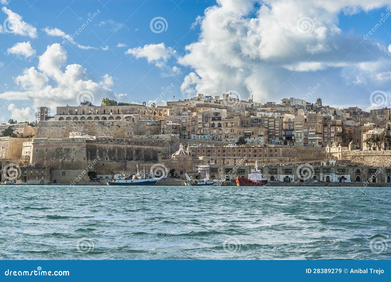 Valletta South Waterfront in Malta Stock Image - Image of grand ...
