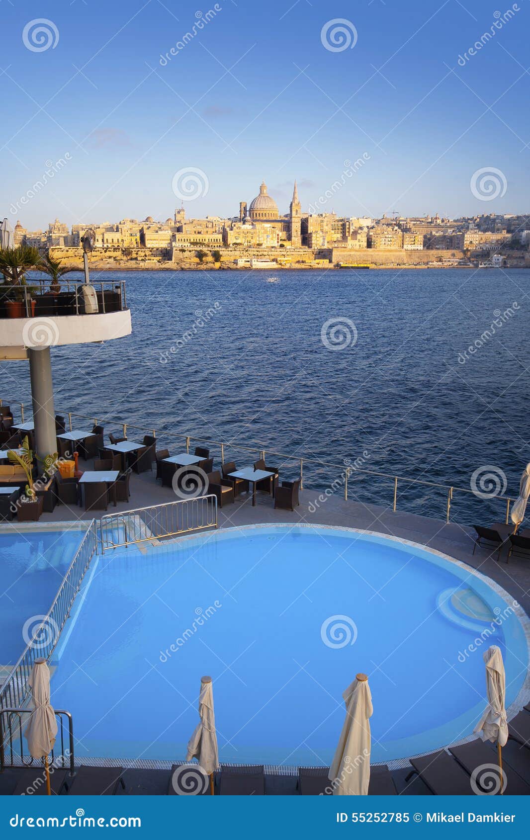 Valletta from Swimming Pool in Sliema Stock Image - Image of built ...
