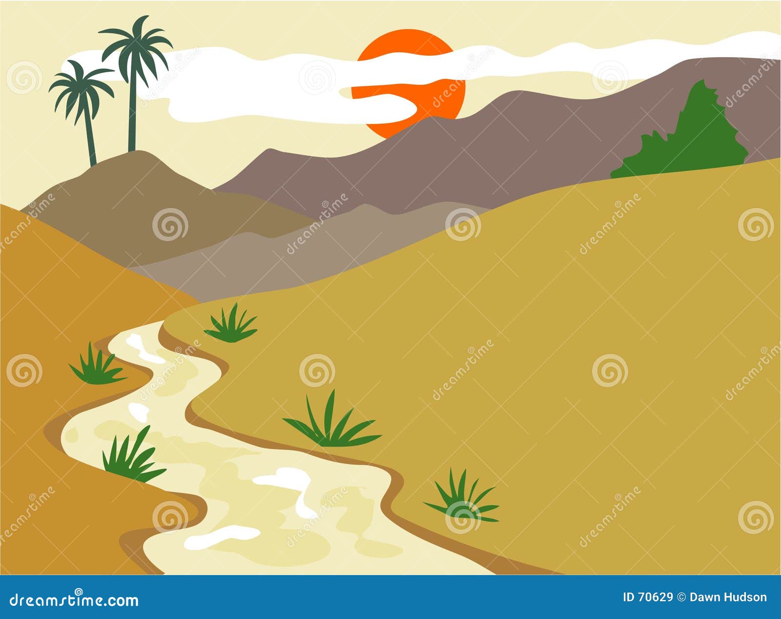 Valley stock vector. Illustration of scenery, graphics, valley - 70629