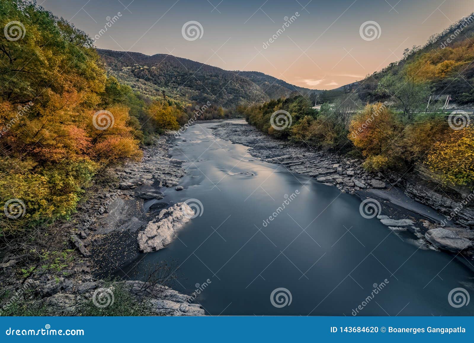 A Valley in Ambrolauri stock photo. Image of bridge - 143684620