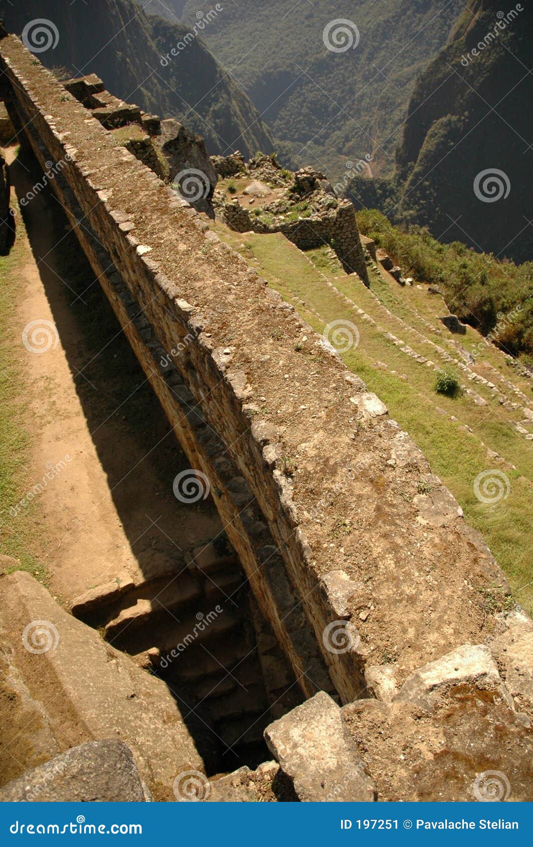 Valley around Machu Picchu stock image. Image of steep - 197251