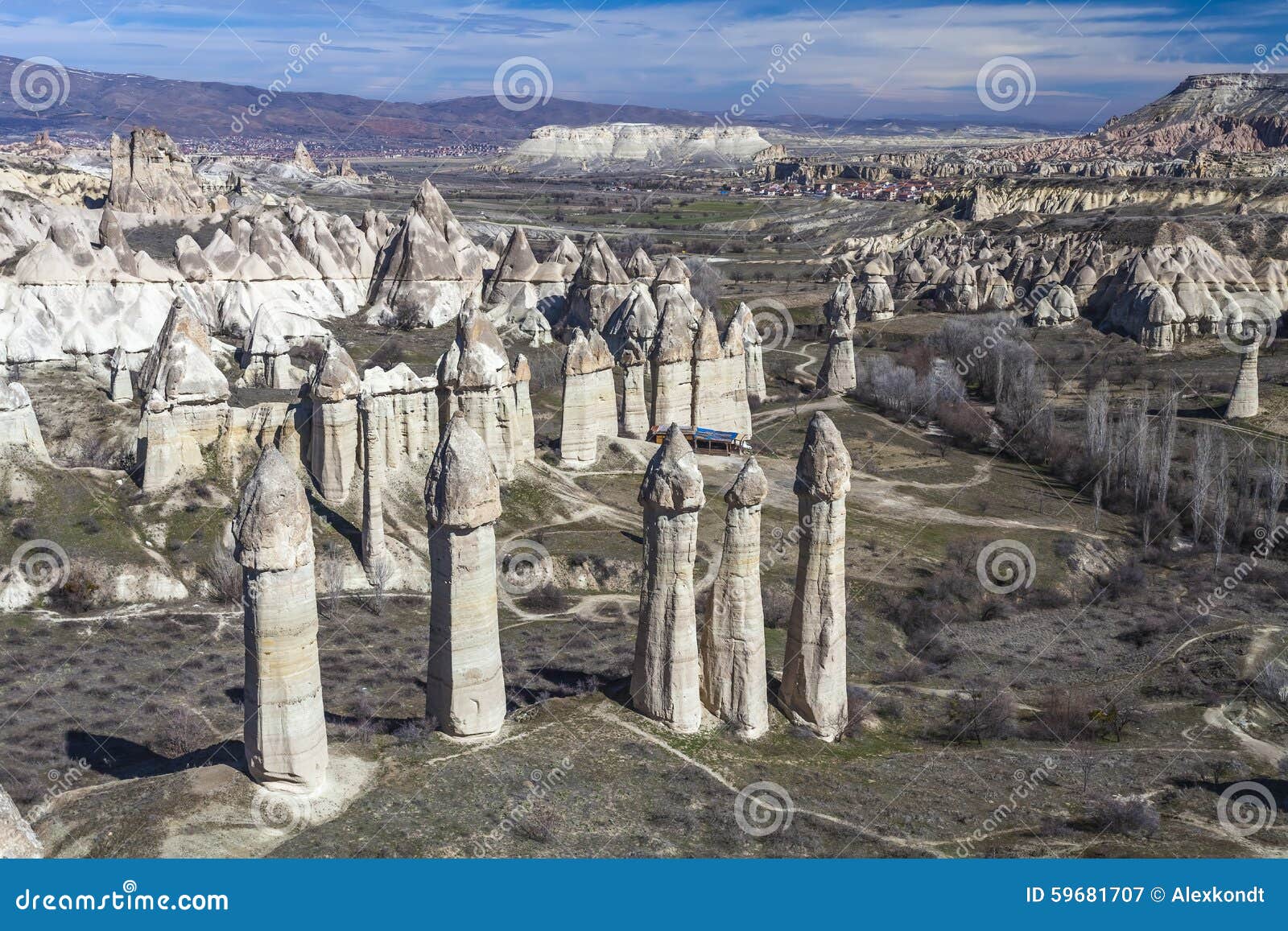 Valley in Capadocia. Turkey. Stock Image - Image of cloud, cone: 59681707
