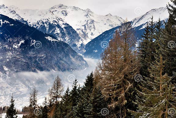 Valley of Courchevel stock photo. Image of mountains, forest - 7861668