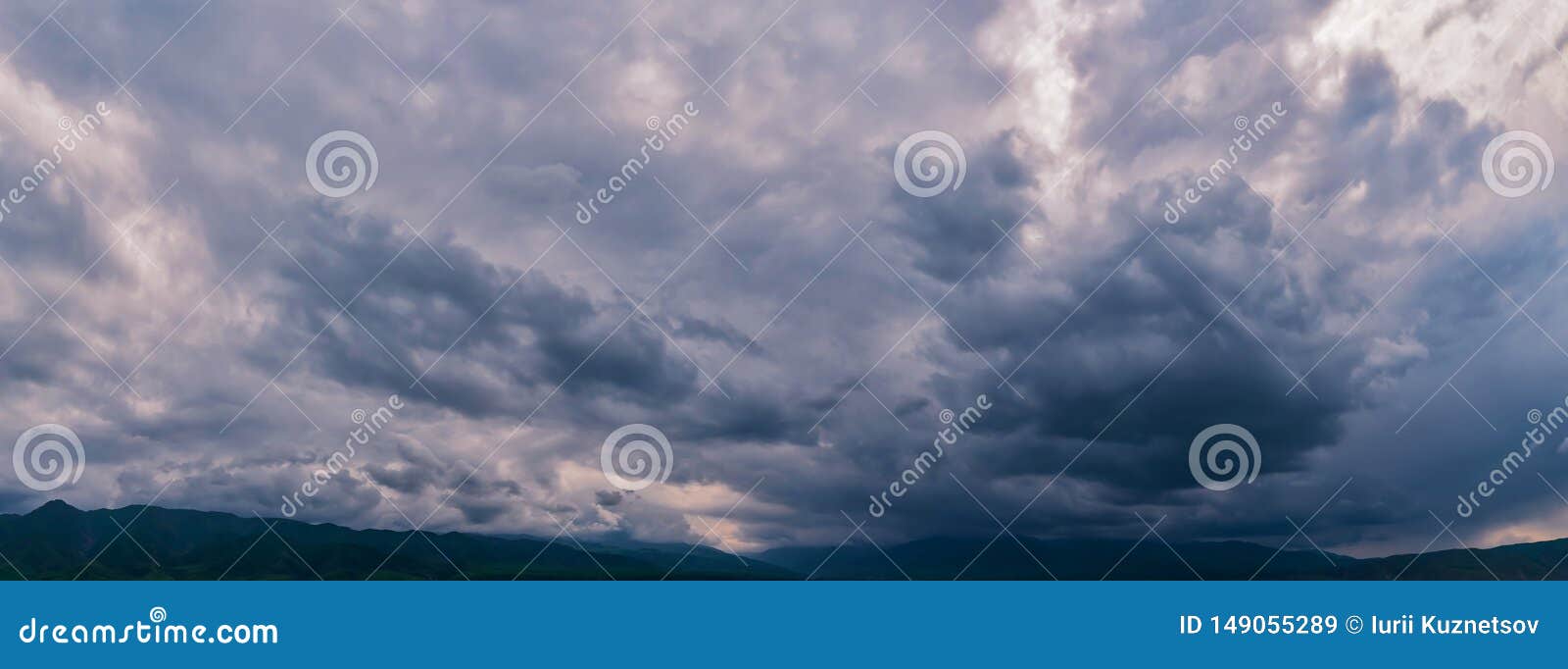 Valley with Dramatic Dark Clouds and Rain, Thunderclouds Over the ...