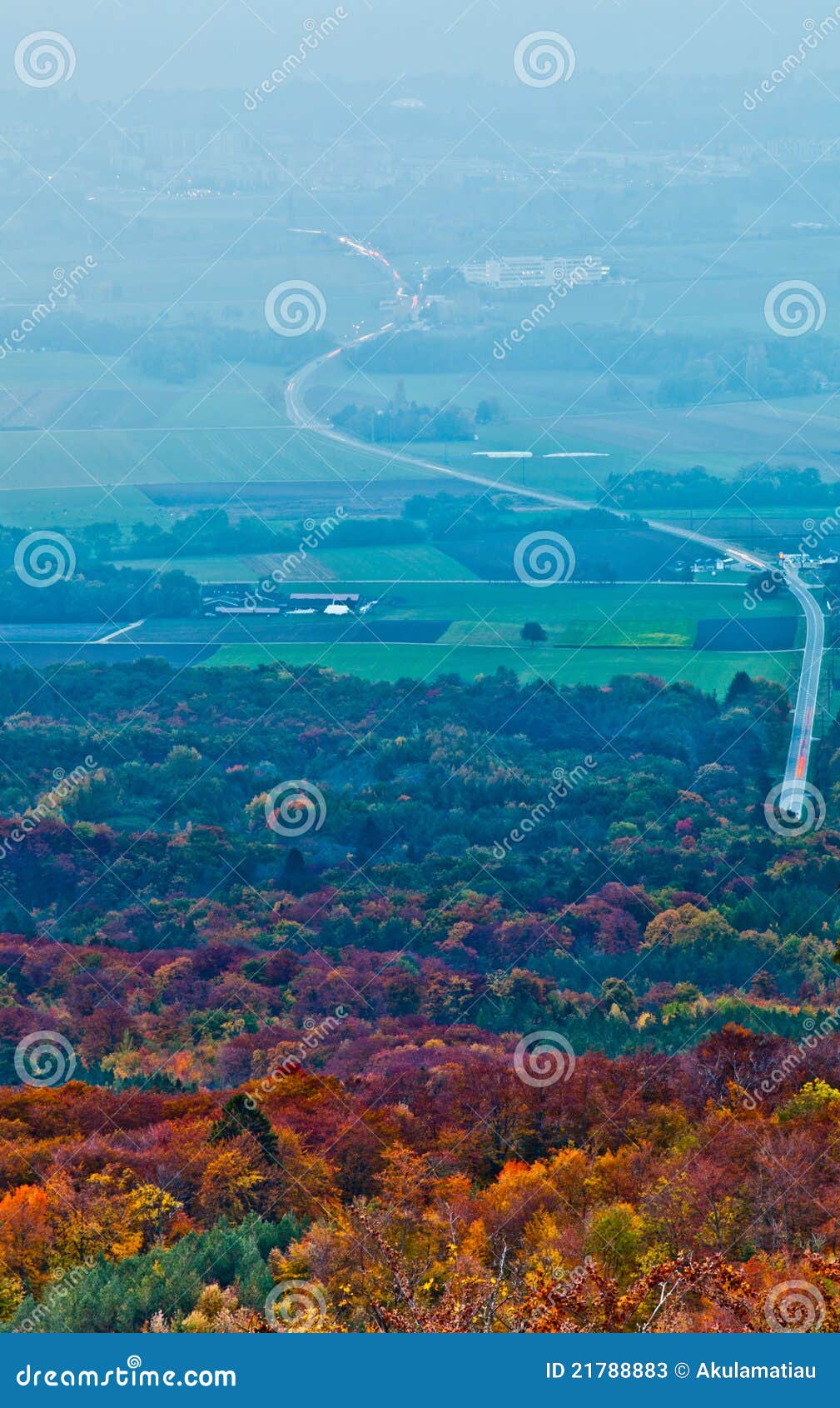 Valley and Forest in Autumn Stock Image - Image of reflection, forest ...