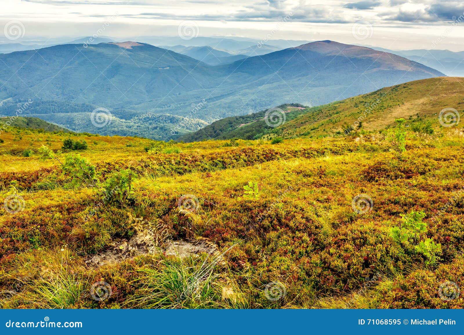 Valley on Hillside of Mountain Range Stock Image - Image of hillside ...