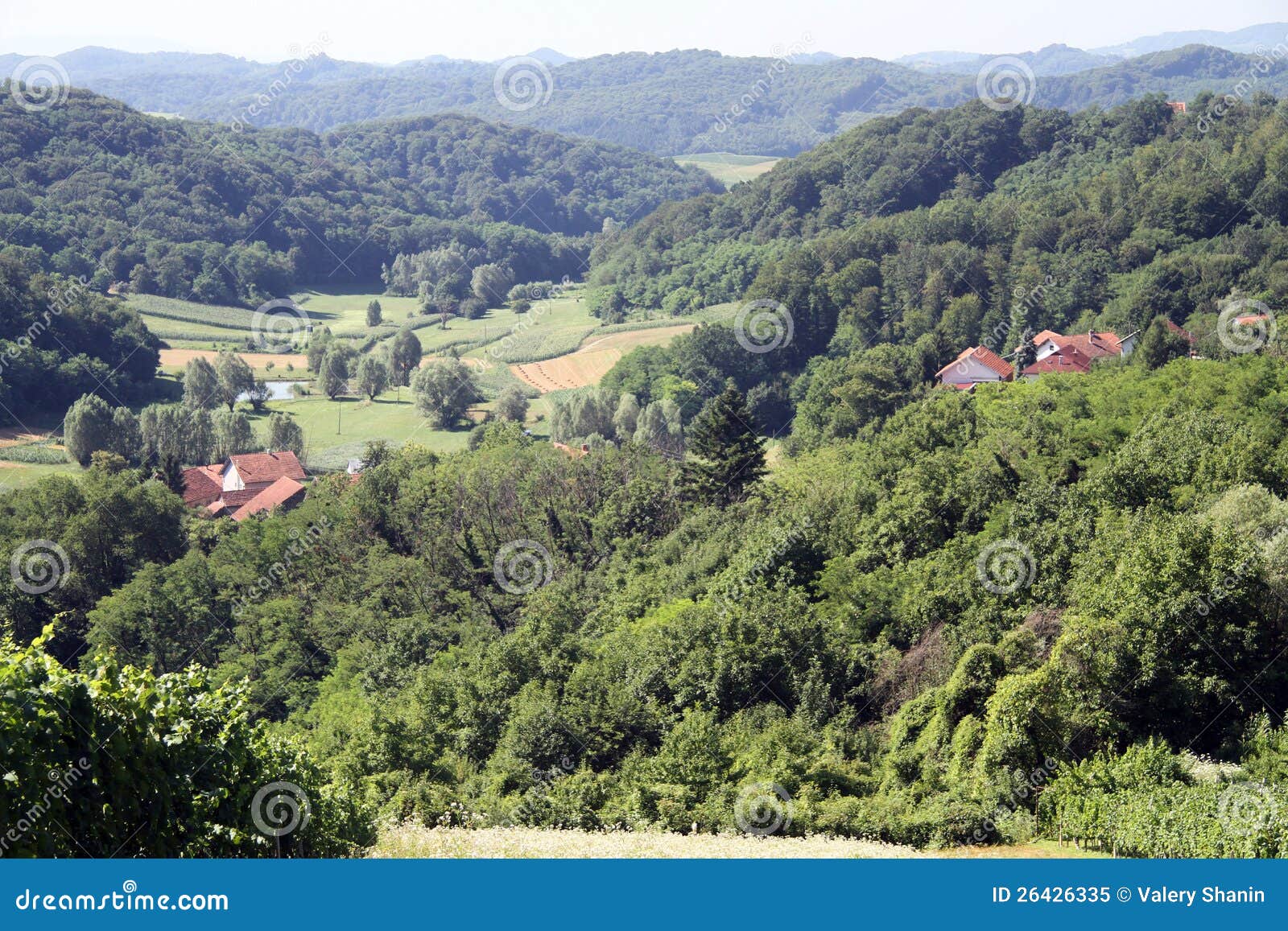 Valley and houses stock image. Image of farm, pregrada - 26426335