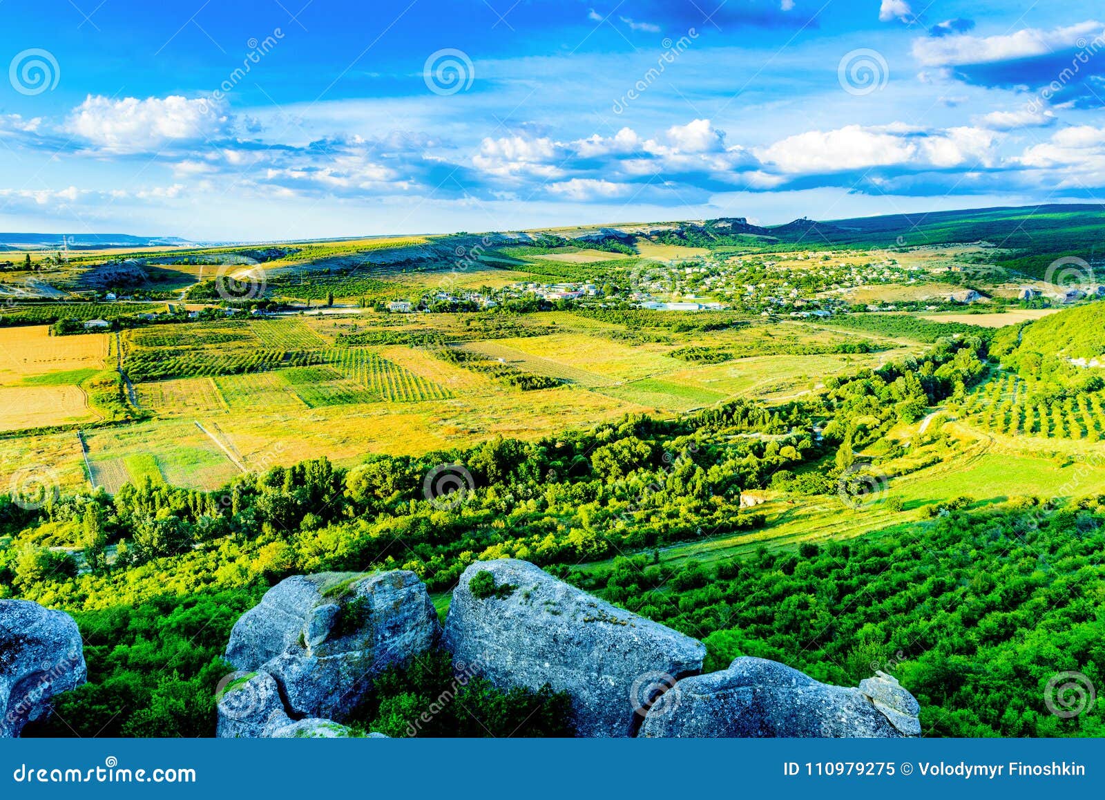 Valley in a Lower Slope of a Mountain. Stock Image - Image of eminence ...