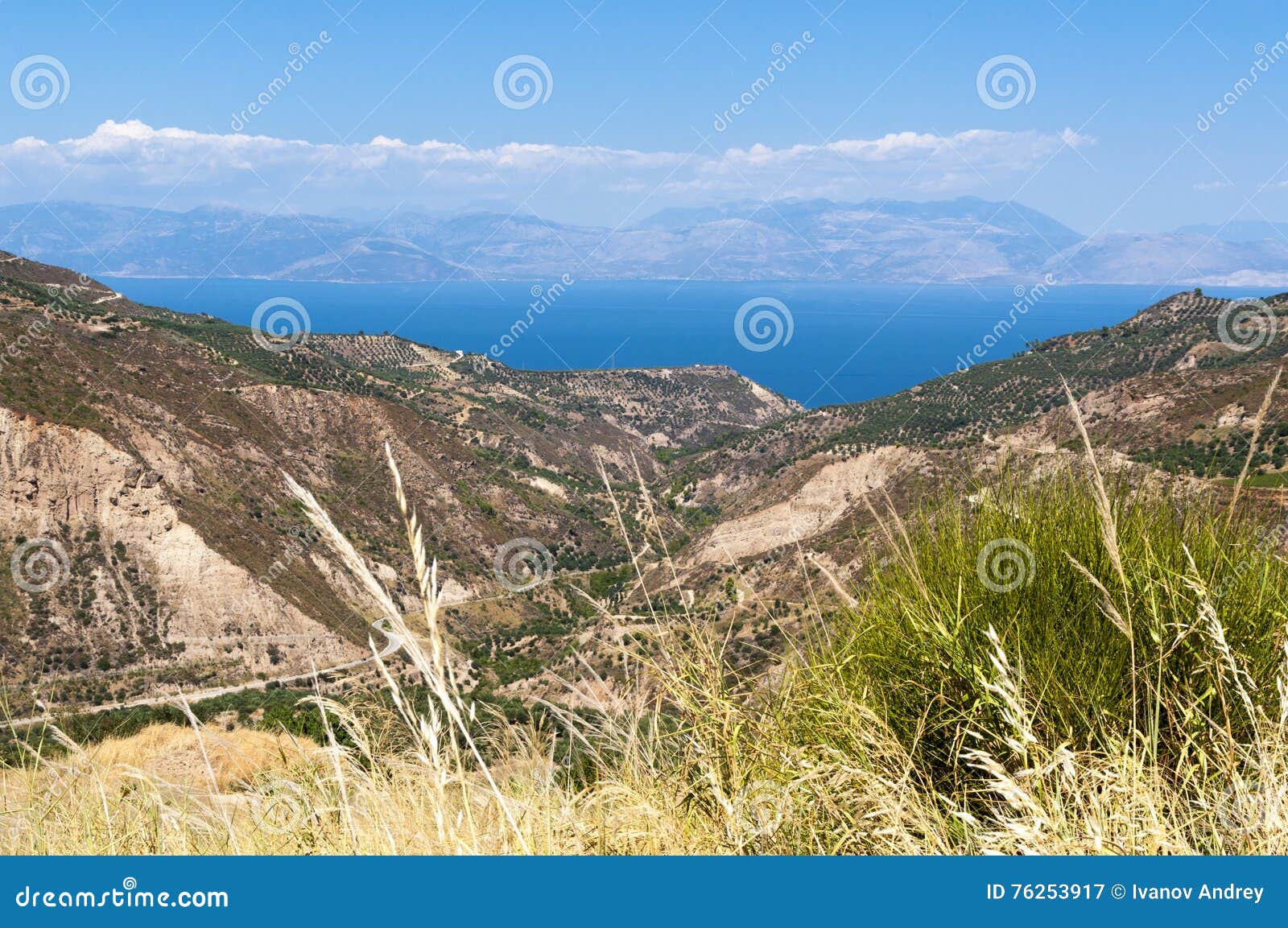 The Valley Opens To the Sea Stock Image - Image of road, plant: 76253917