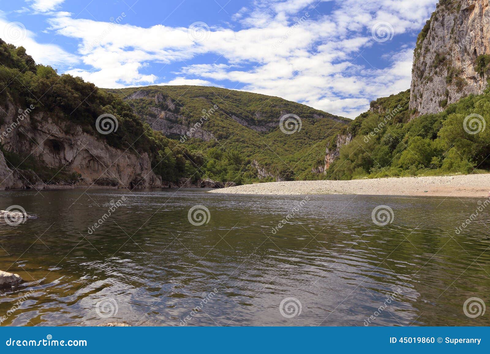 Valley of river Ardeche stock photo. Image of forest - 45019860
